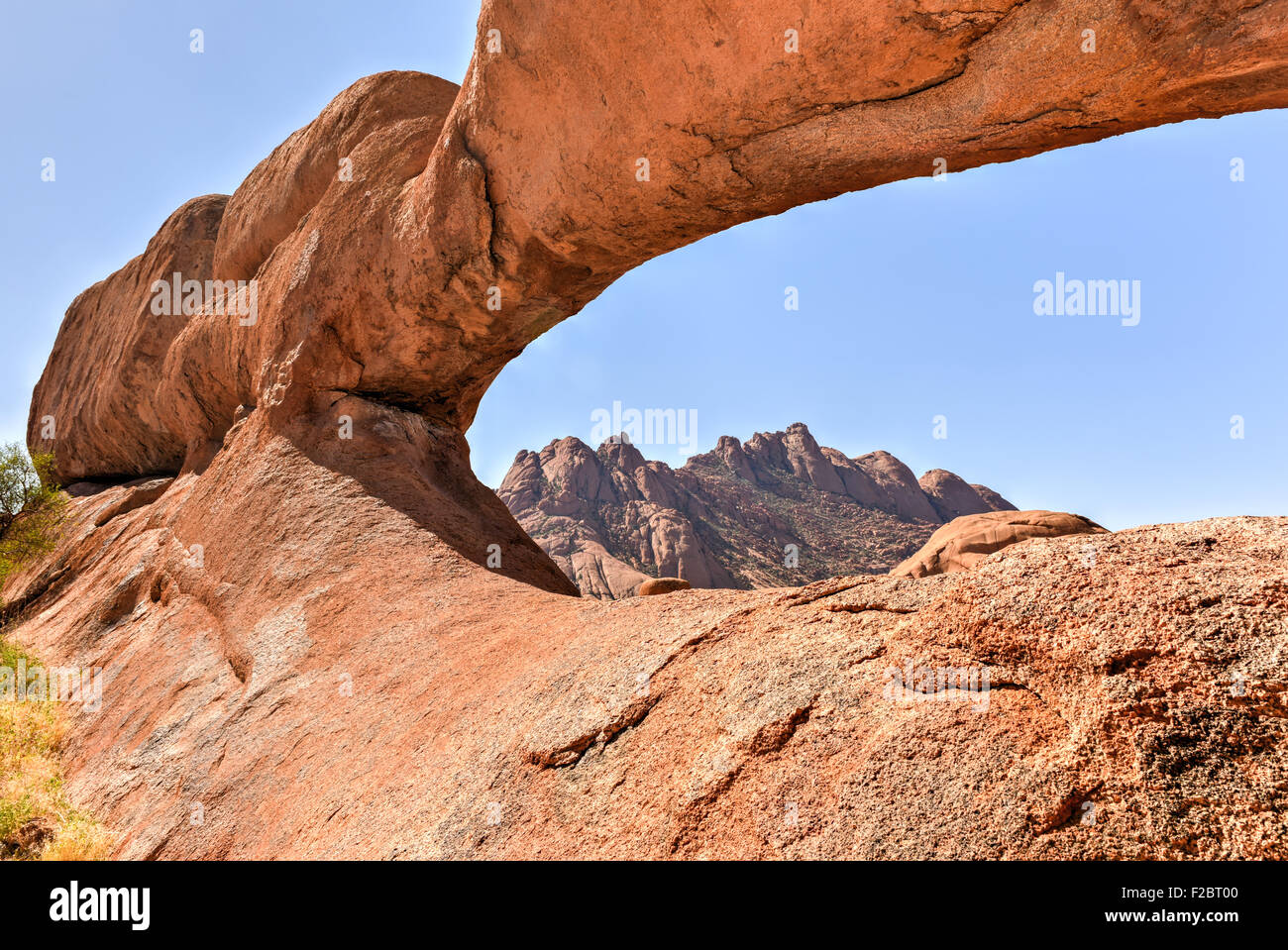 Landscape with massive granite arch in Spitzkoppe in the Namib desert ...