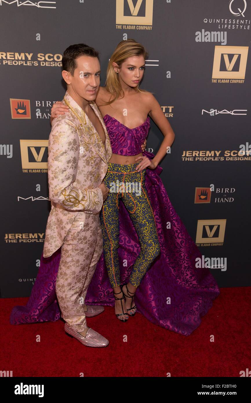 New York, NY, USA. 15th Sep, 2015. Jeremy Scott, Stella Maxwell at ...