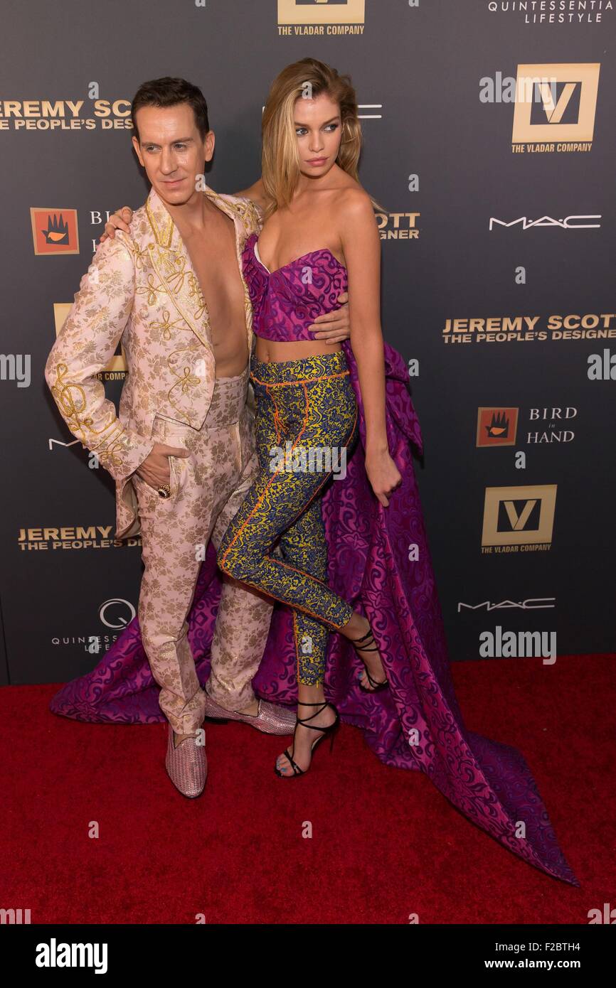 New York, NY, USA. 15th Sep, 2015. Jeremy Scott, Stella Maxwell at ...