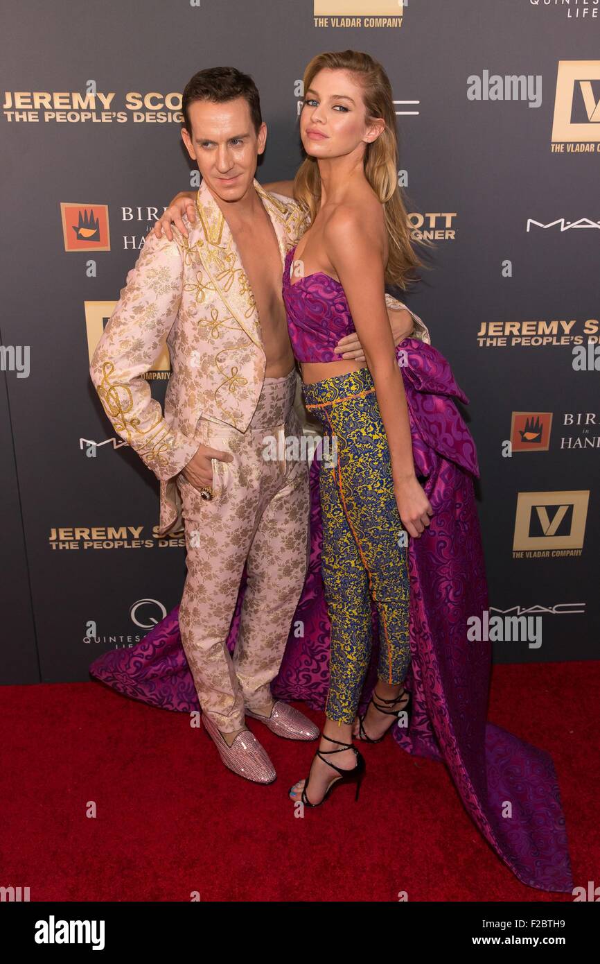 New York, NY, USA. 15th Sep, 2015. Jeremy Scott, Stella Maxwell at ...
