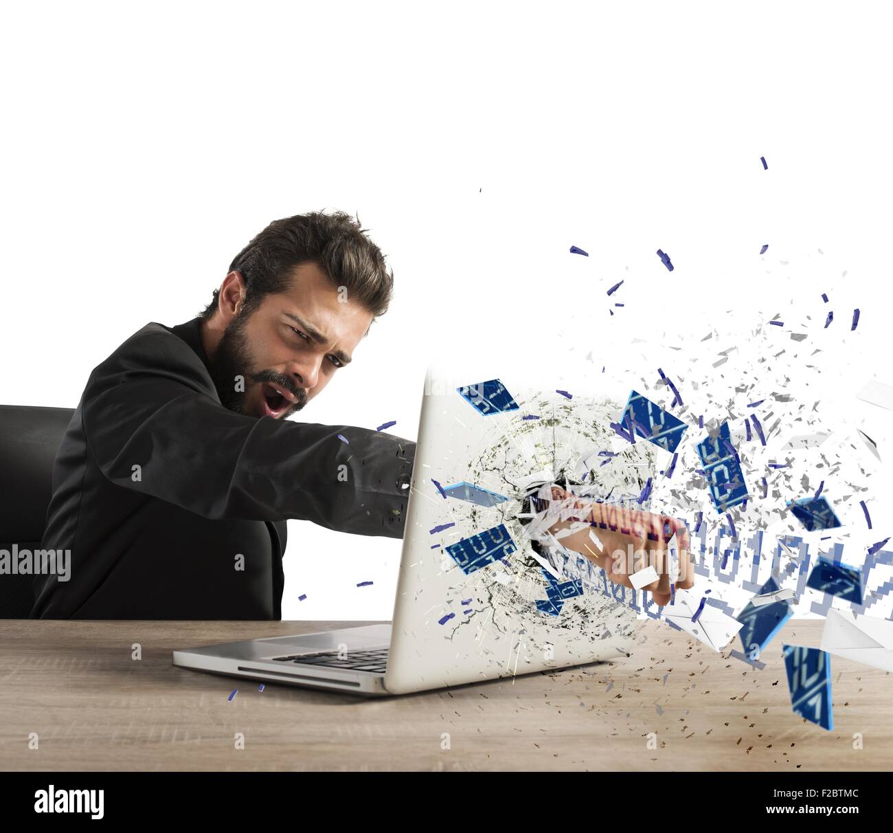 Furious businessman in office Stock Photo - Alamy