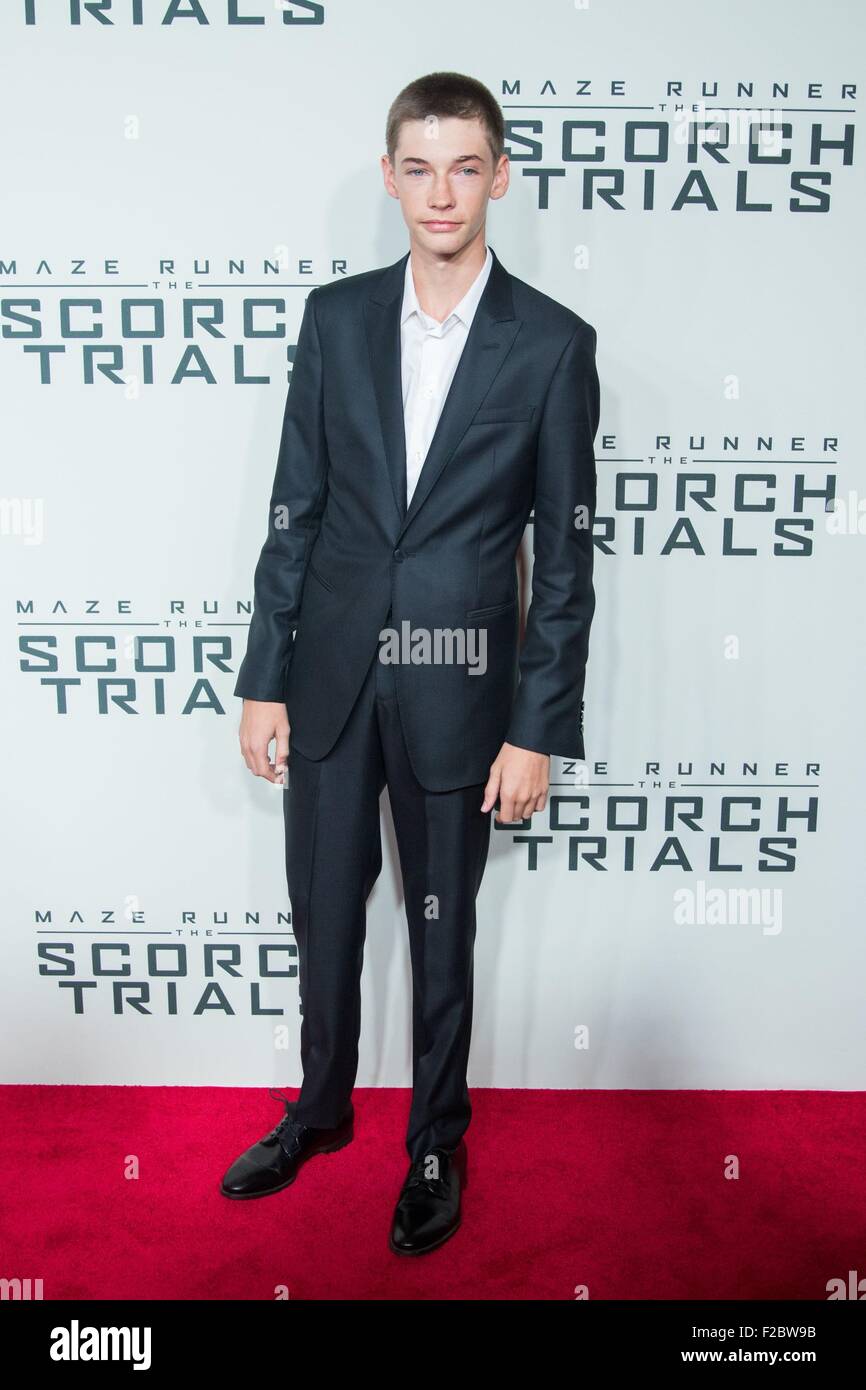 New York, NY, USA. 15th Sep, 2015. Jacob Lofland at arrivals for MAZE ...