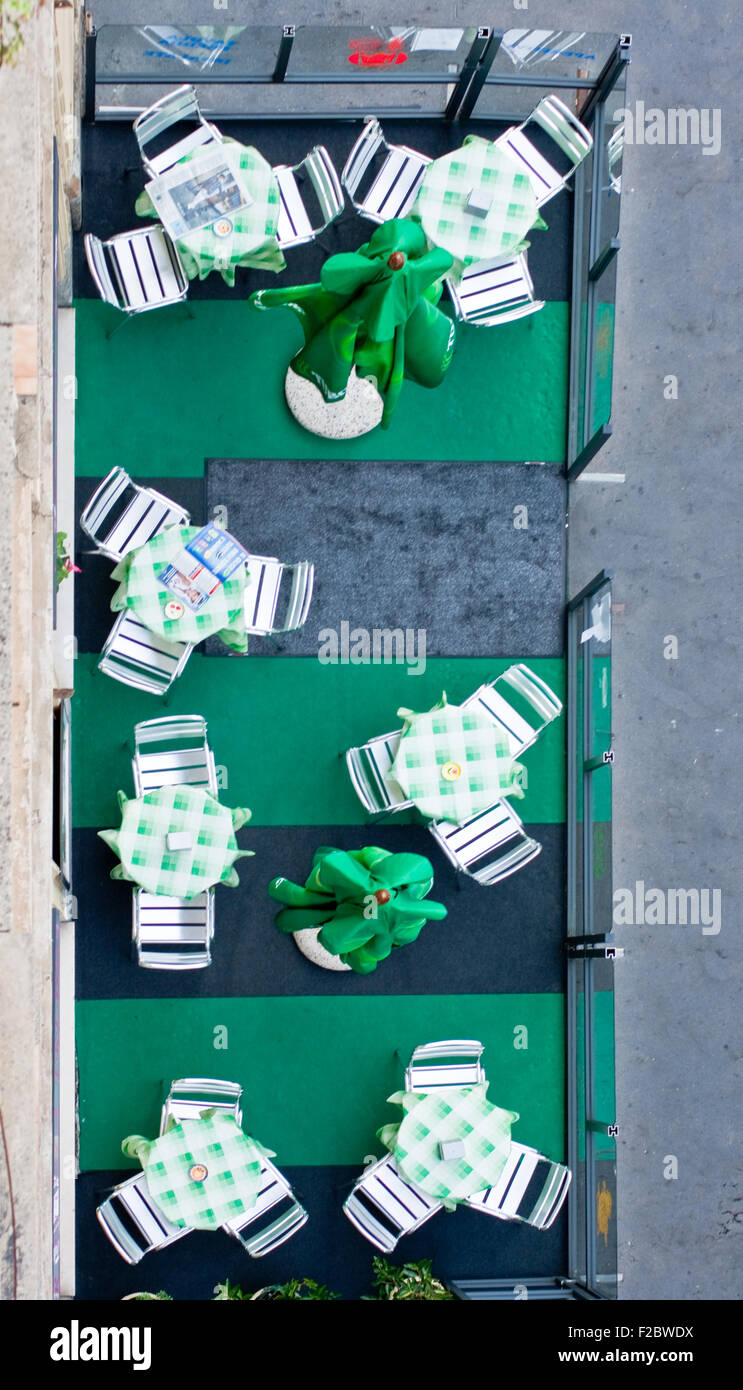 Top view of a set of restaurant tables Stock Photo - Alamy