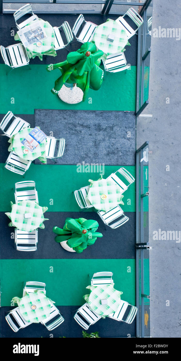Top view of a set of restaurant tables Stock Photo - Alamy