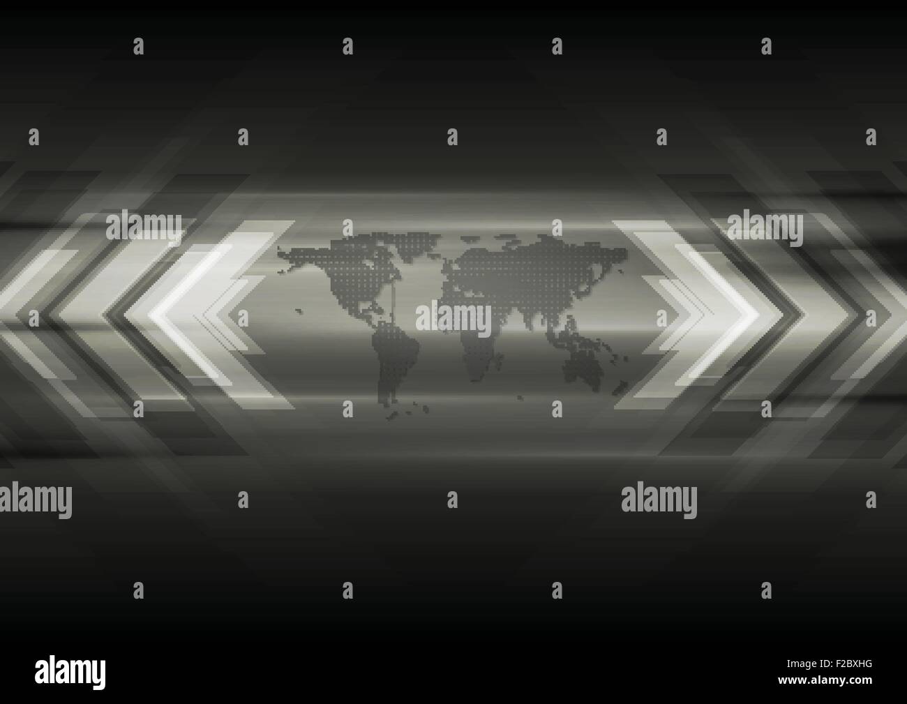 Dark technical background with map and arrows. Vector design template ...