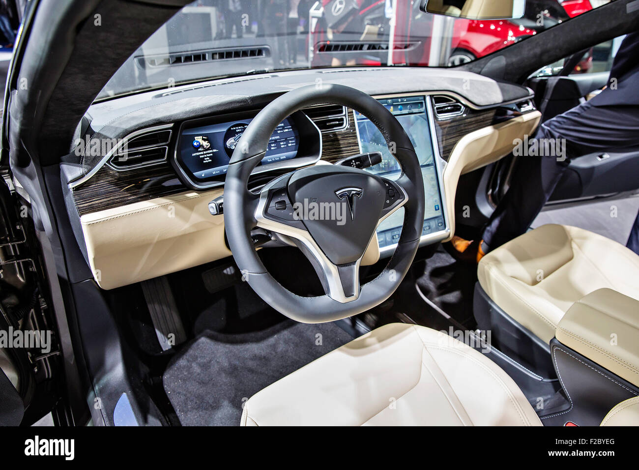 International motorshow, IAA, Frankfurt, Auto Show, Tesla S Stock Photo ...