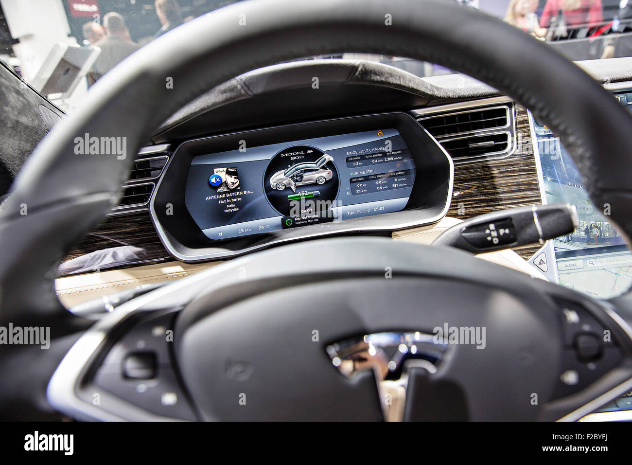 International motorshow, IAA, Frankfurt, Auto Show, Tesla S Stock Photo ...