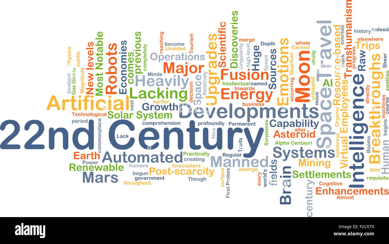Background concept wordcloud illustration of 22nd century Stock Photo ...
