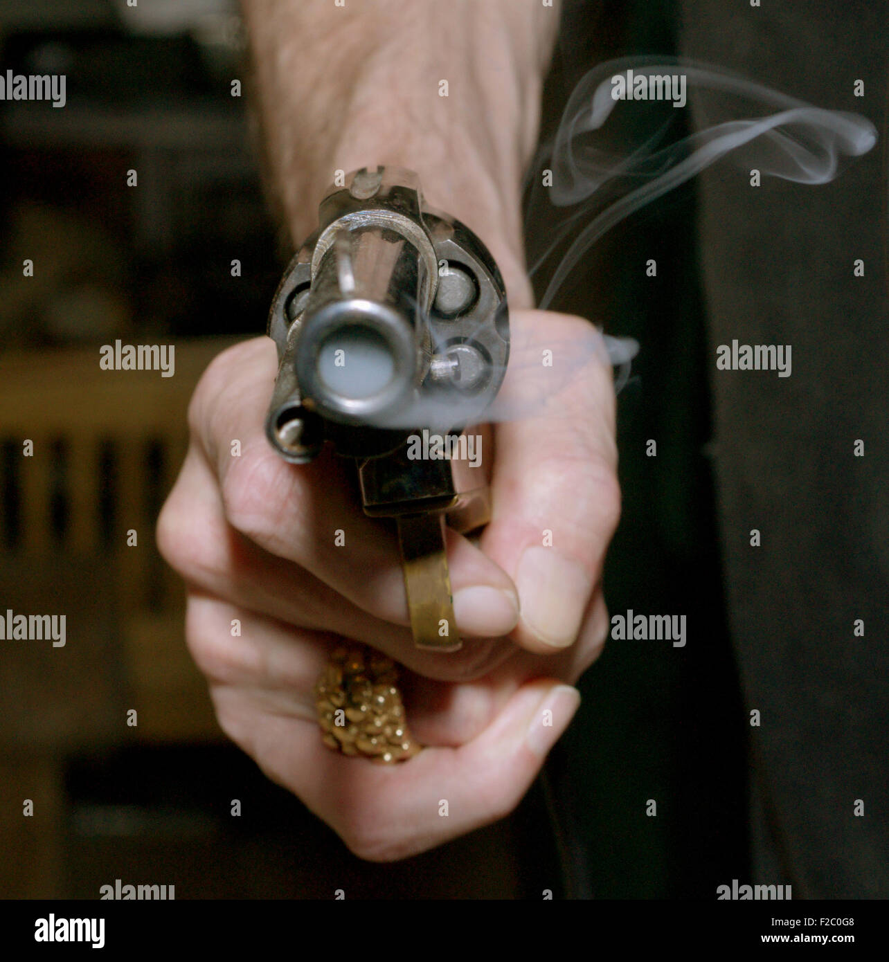 Smoking gun pistol hi-res stock photography and images - Alamy