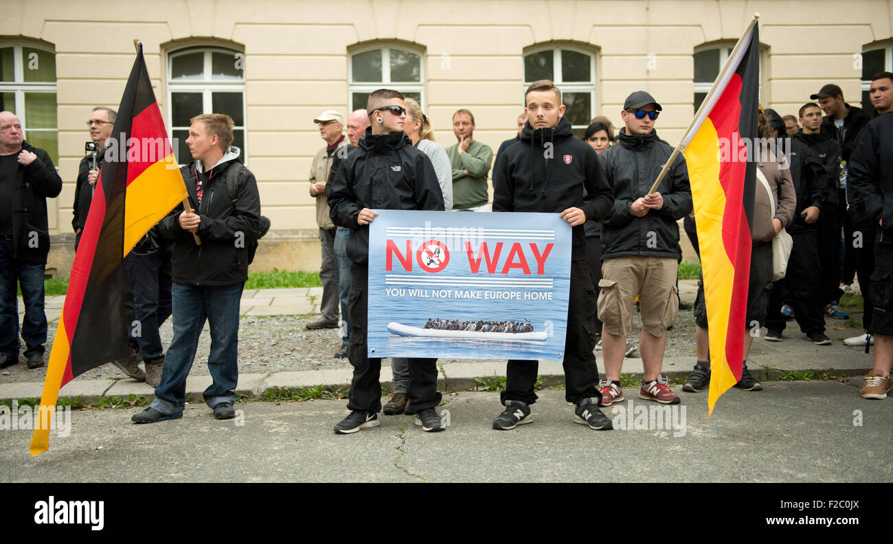 Participants of a demonstration of German right-wing party NPD entitled ...