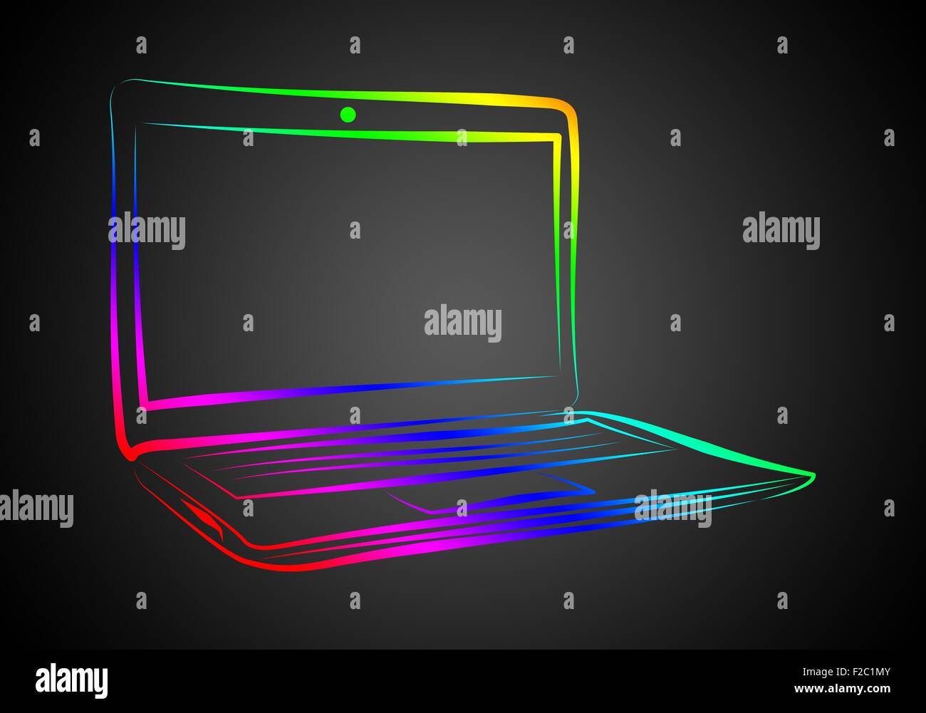 Modern laptop art illustration Stock Photo - Alamy