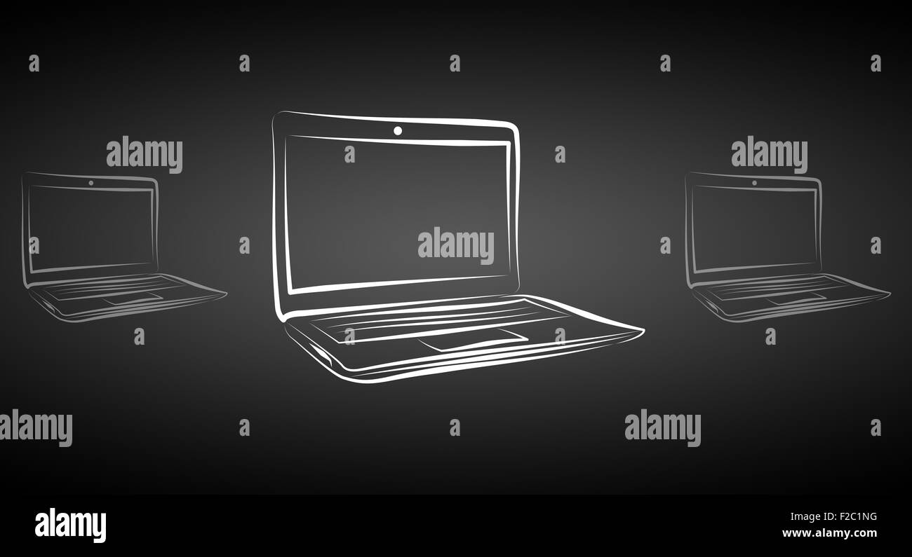 Modern laptop art illustration Stock Photo - Alamy