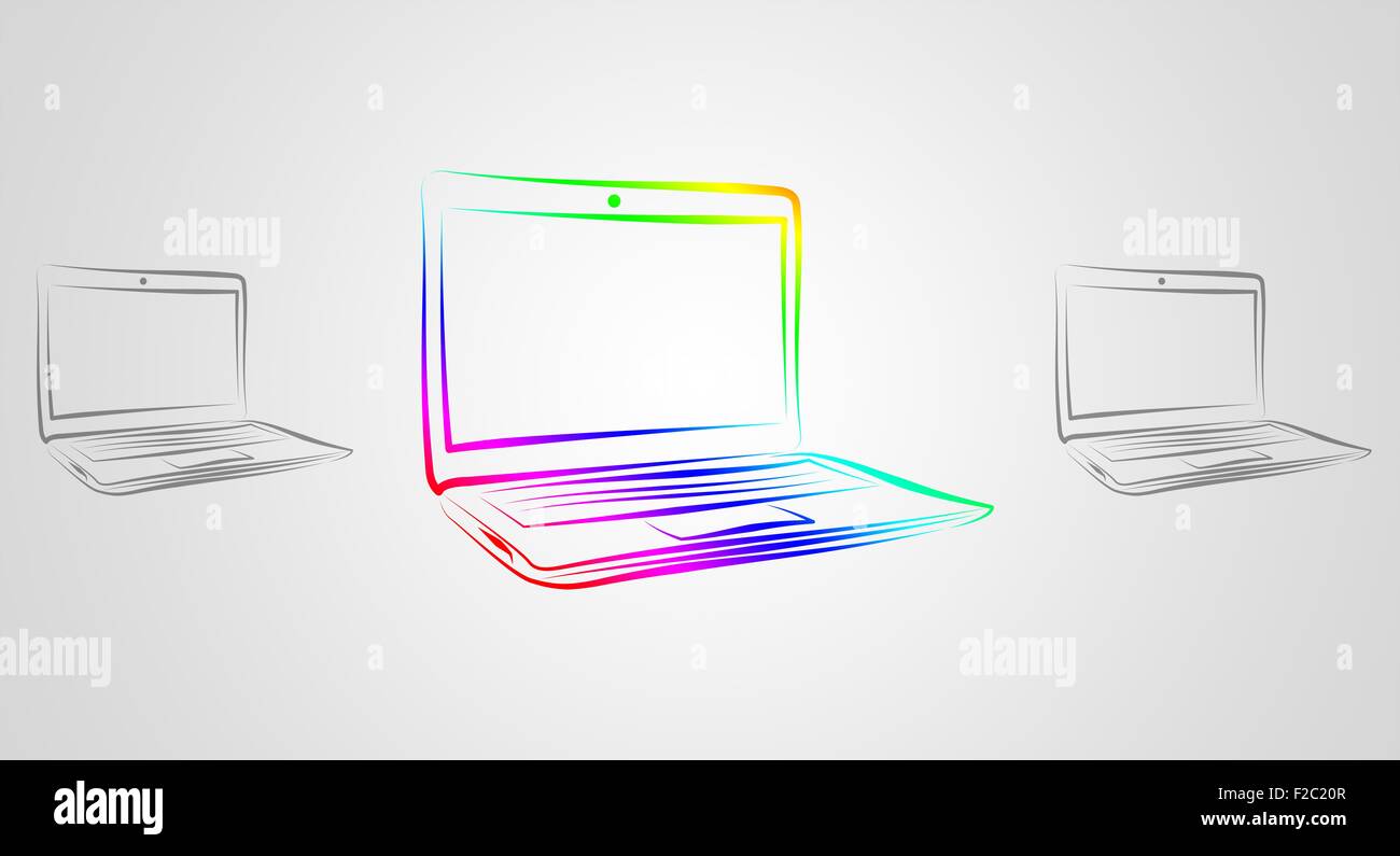 Modern laptop art illustration Stock Photo - Alamy