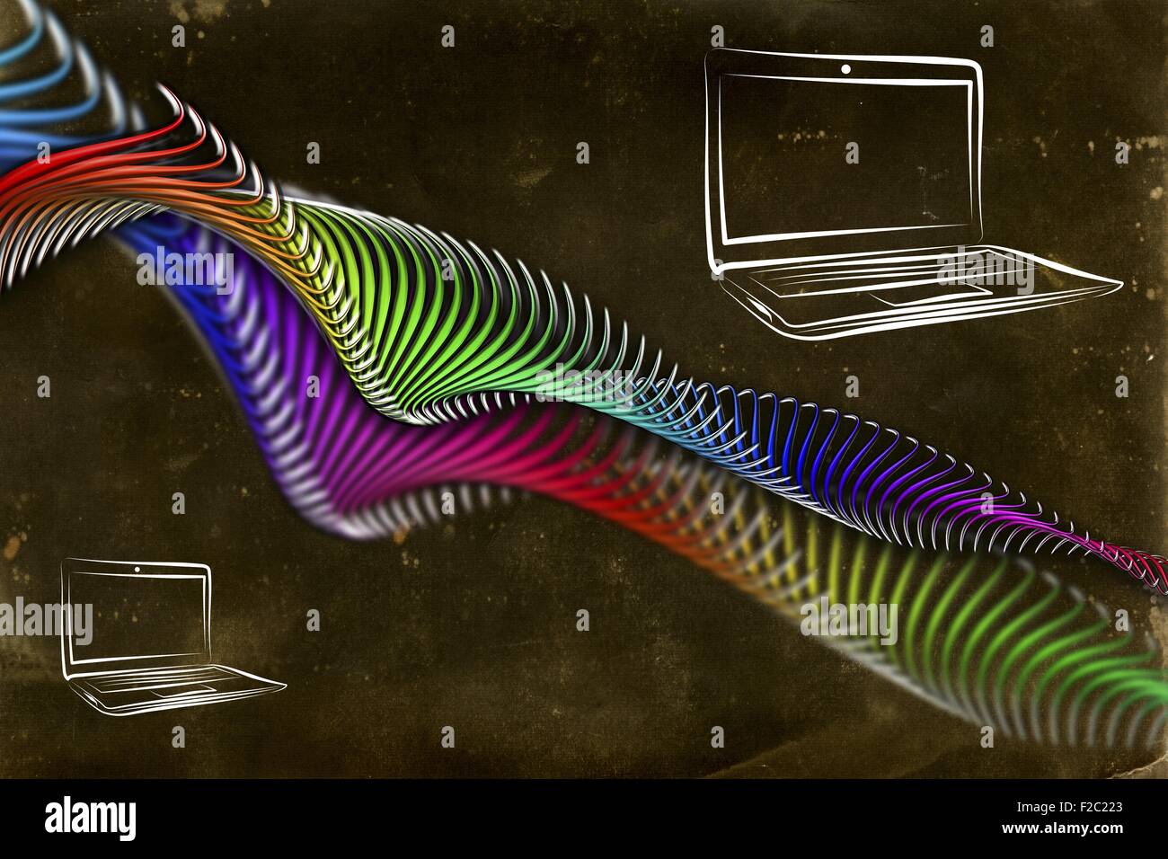 Modern laptop art illustration Stock Photo - Alamy