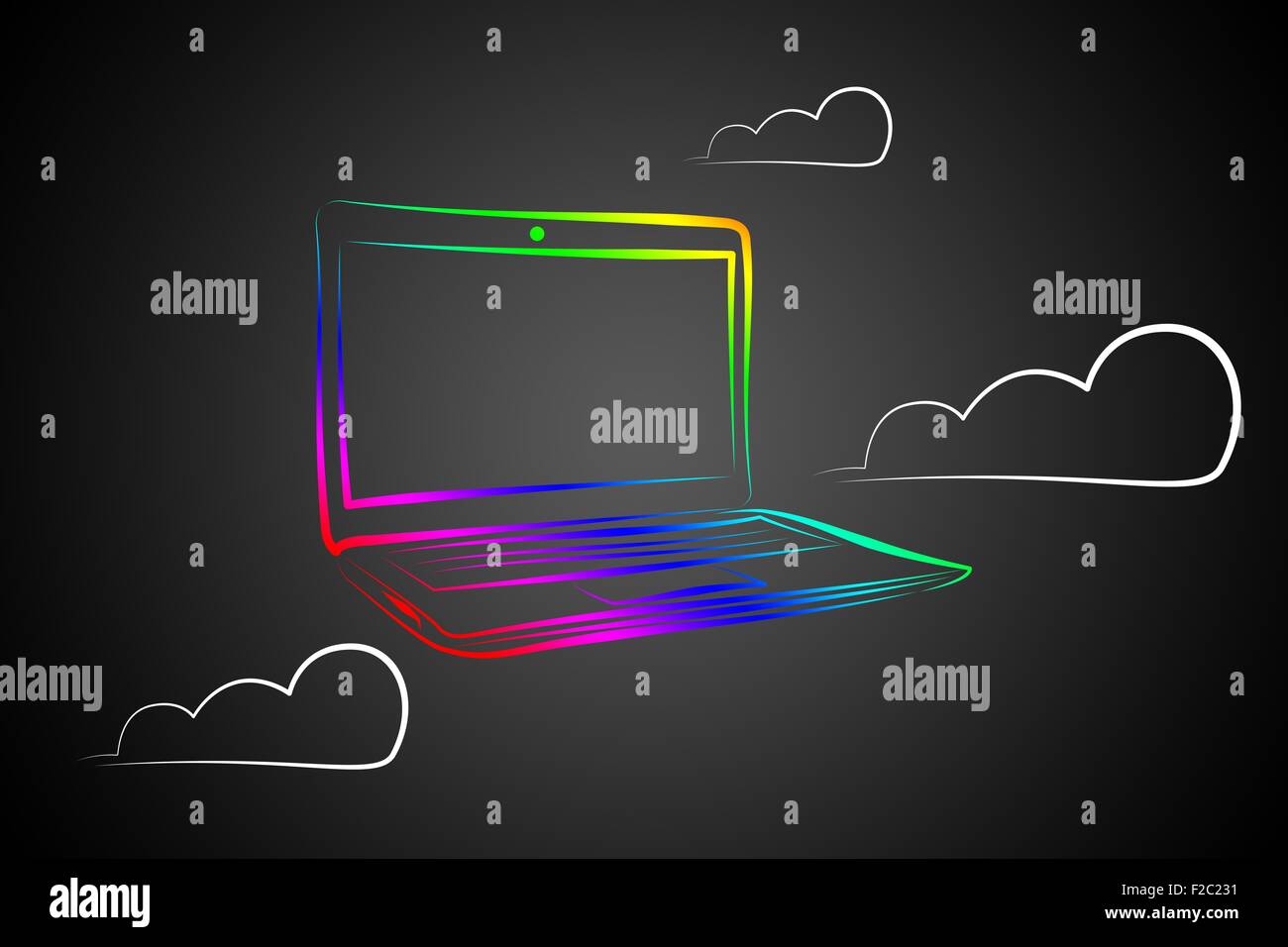 Modern laptop art illustration Stock Photo - Alamy