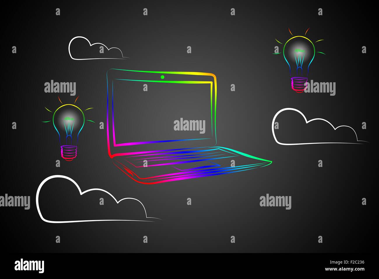Modern laptop art illustration Stock Photo - Alamy