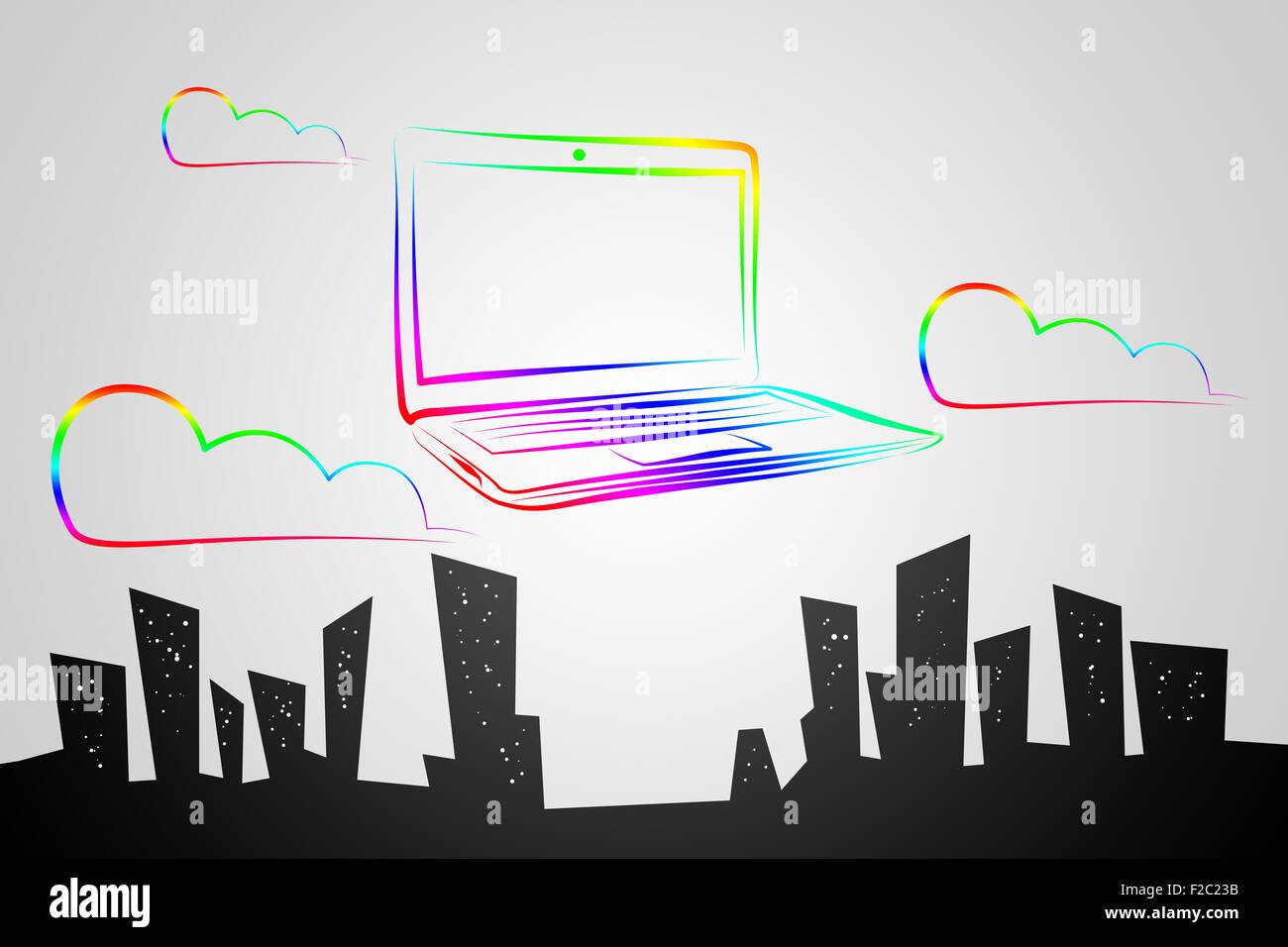 Modern laptop art illustration Stock Photo - Alamy