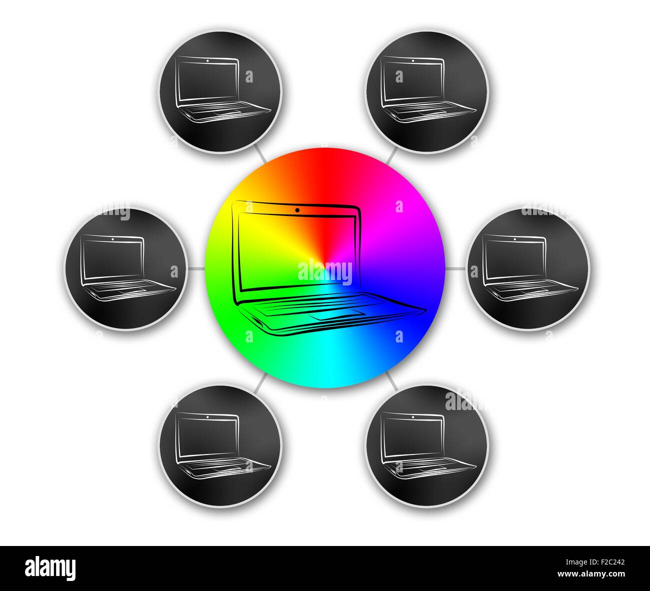 Modern laptop art illustration Stock Photo - Alamy