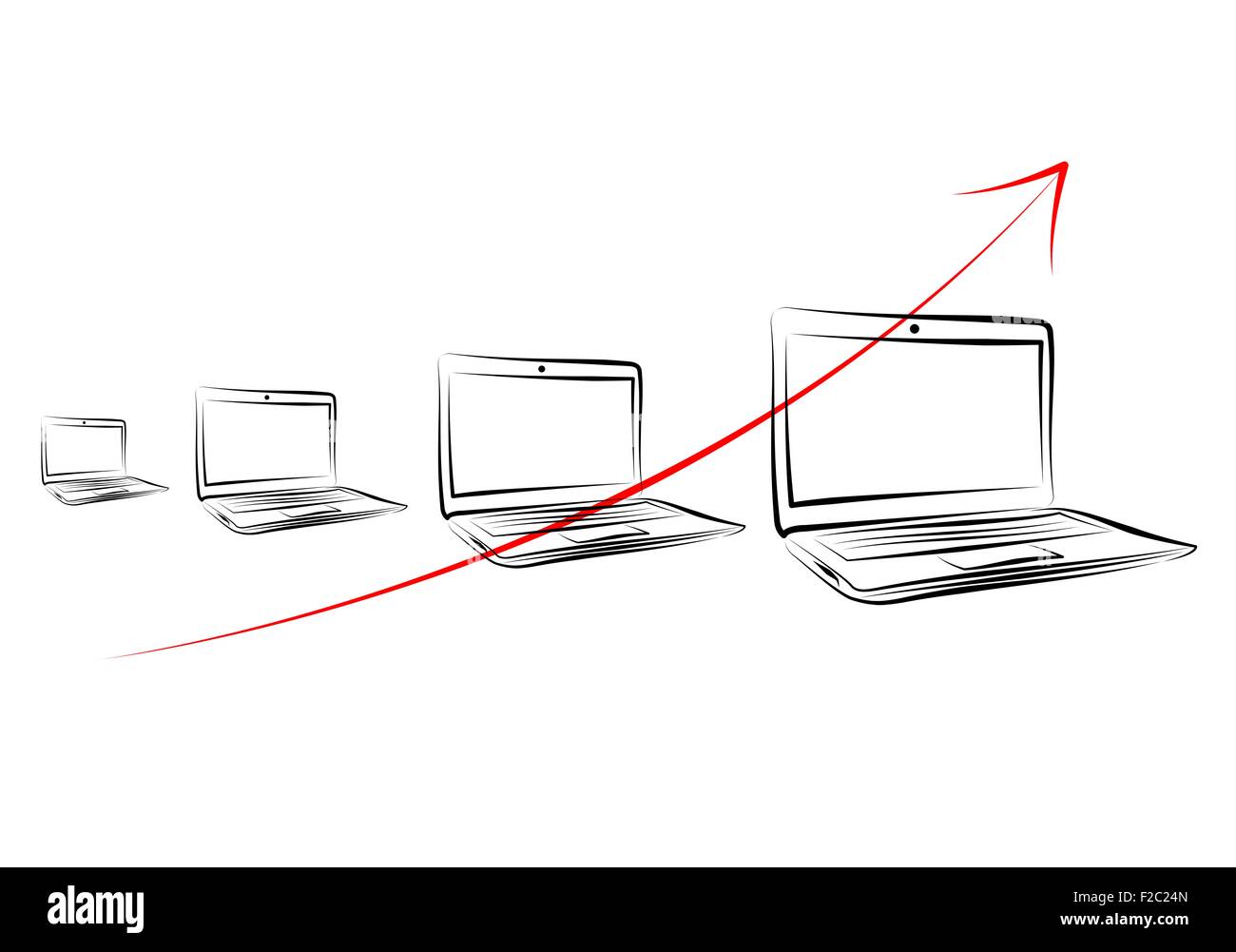 Modern laptop art illustration Stock Photo - Alamy