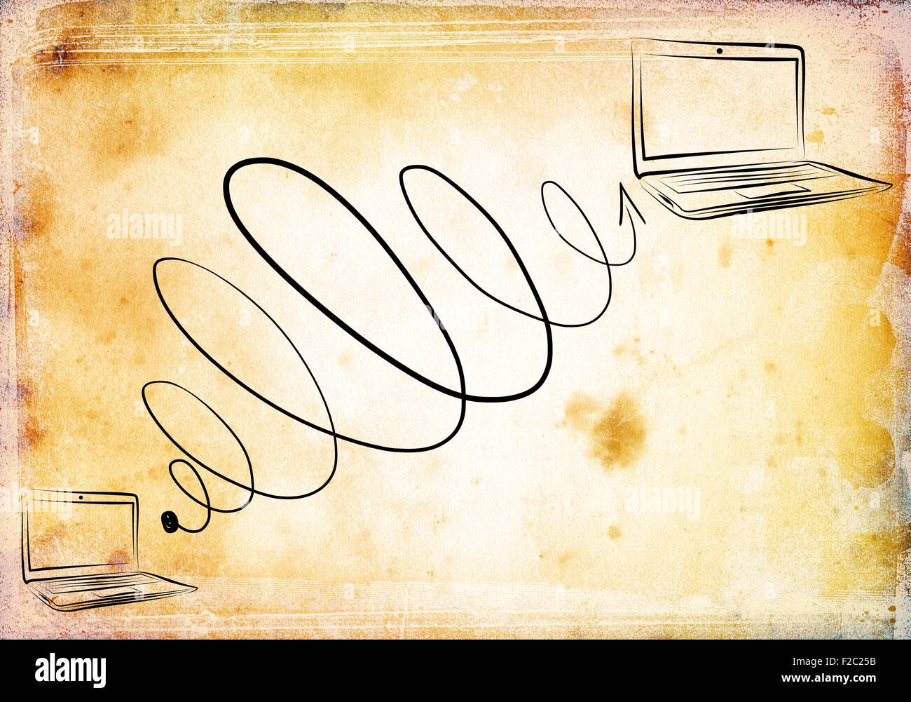 Modern laptop art illustration Stock Photo - Alamy