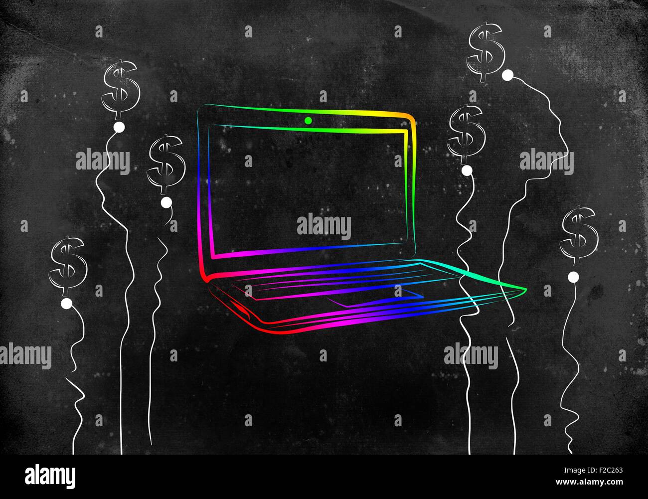 Modern laptop art illustration Stock Photo - Alamy