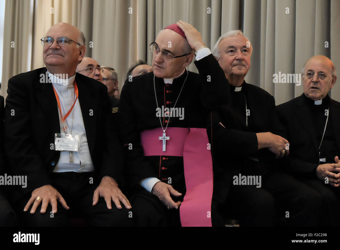 Jerusalem. 16th Sep, 2015. Vice President of CCEE, ANGELO MASSAFRA (L ...