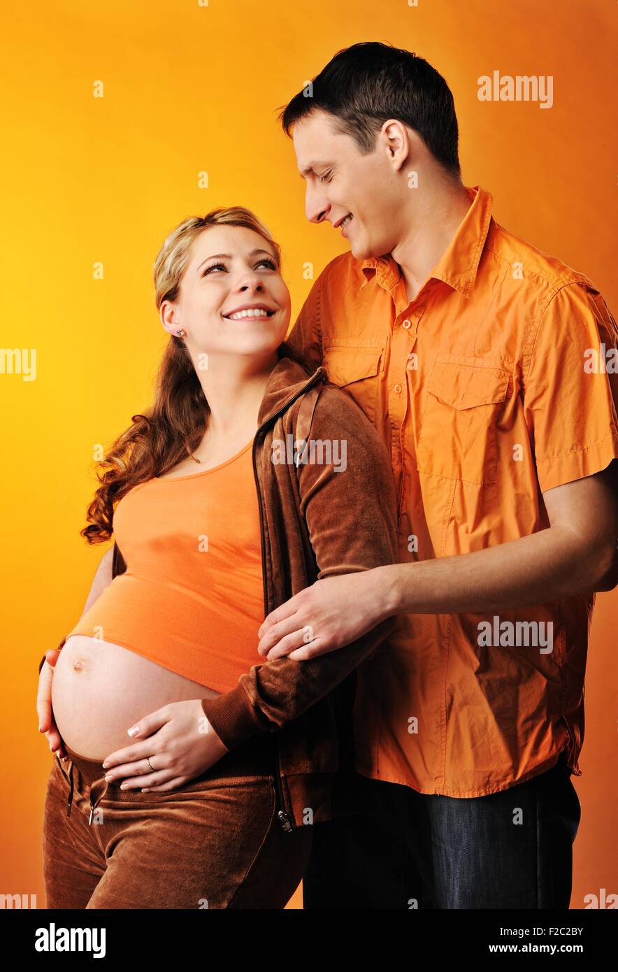 Beautiful couple expecting a baby Stock Photo - Alamy