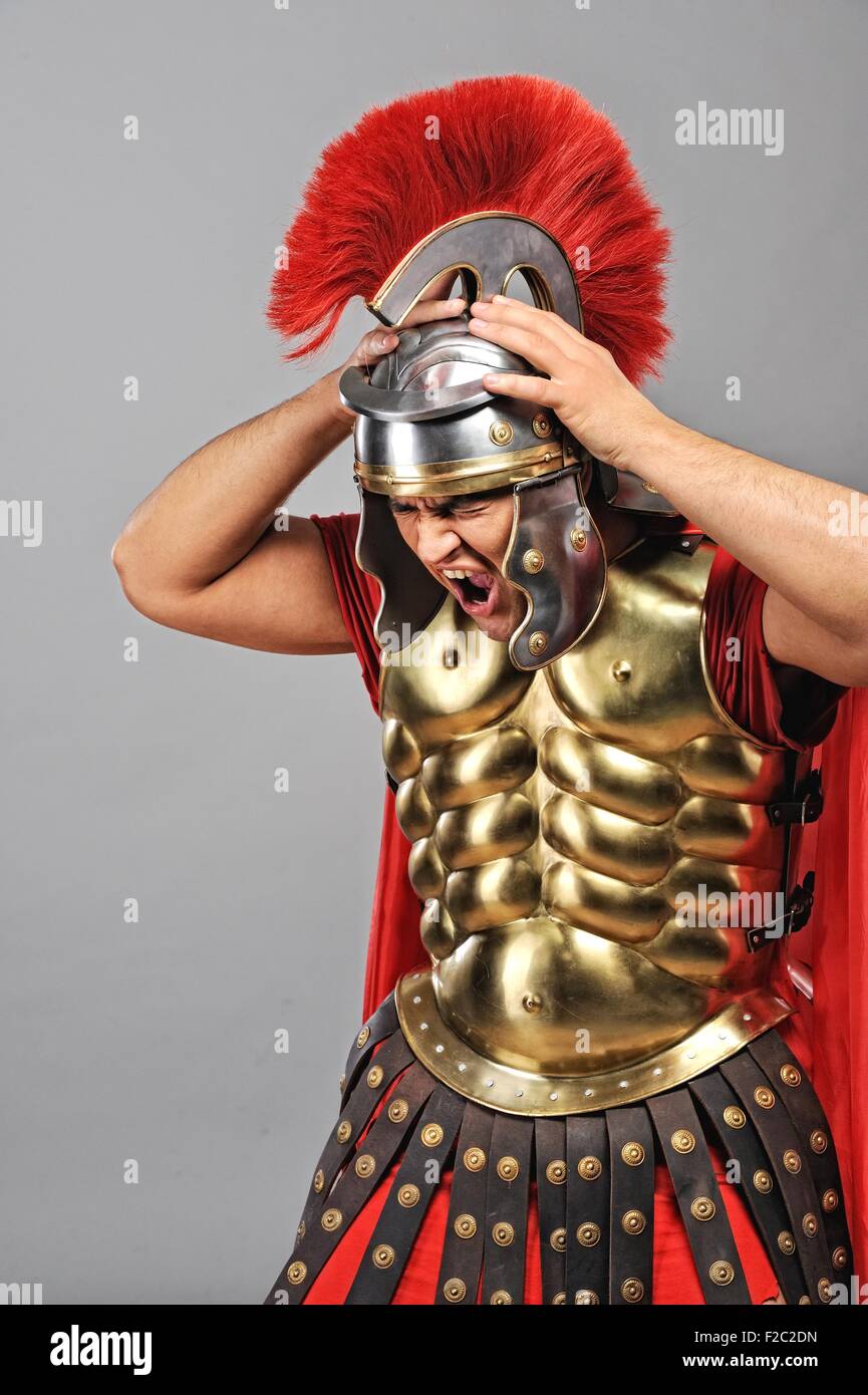 Screaming legionary soldier Stock Photo - Alamy