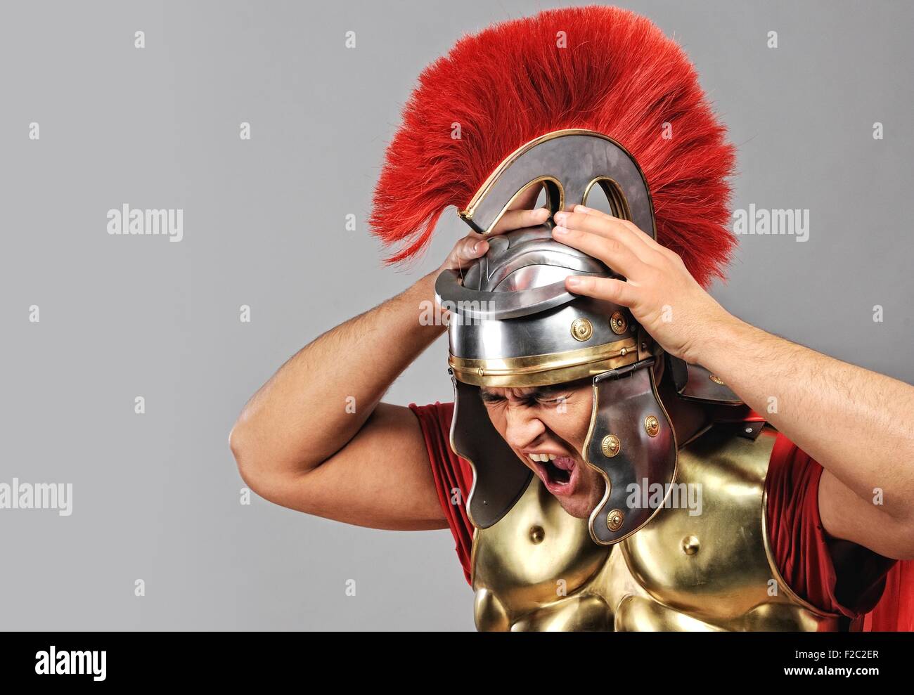 Screaming legionary soldier Stock Photo - Alamy
