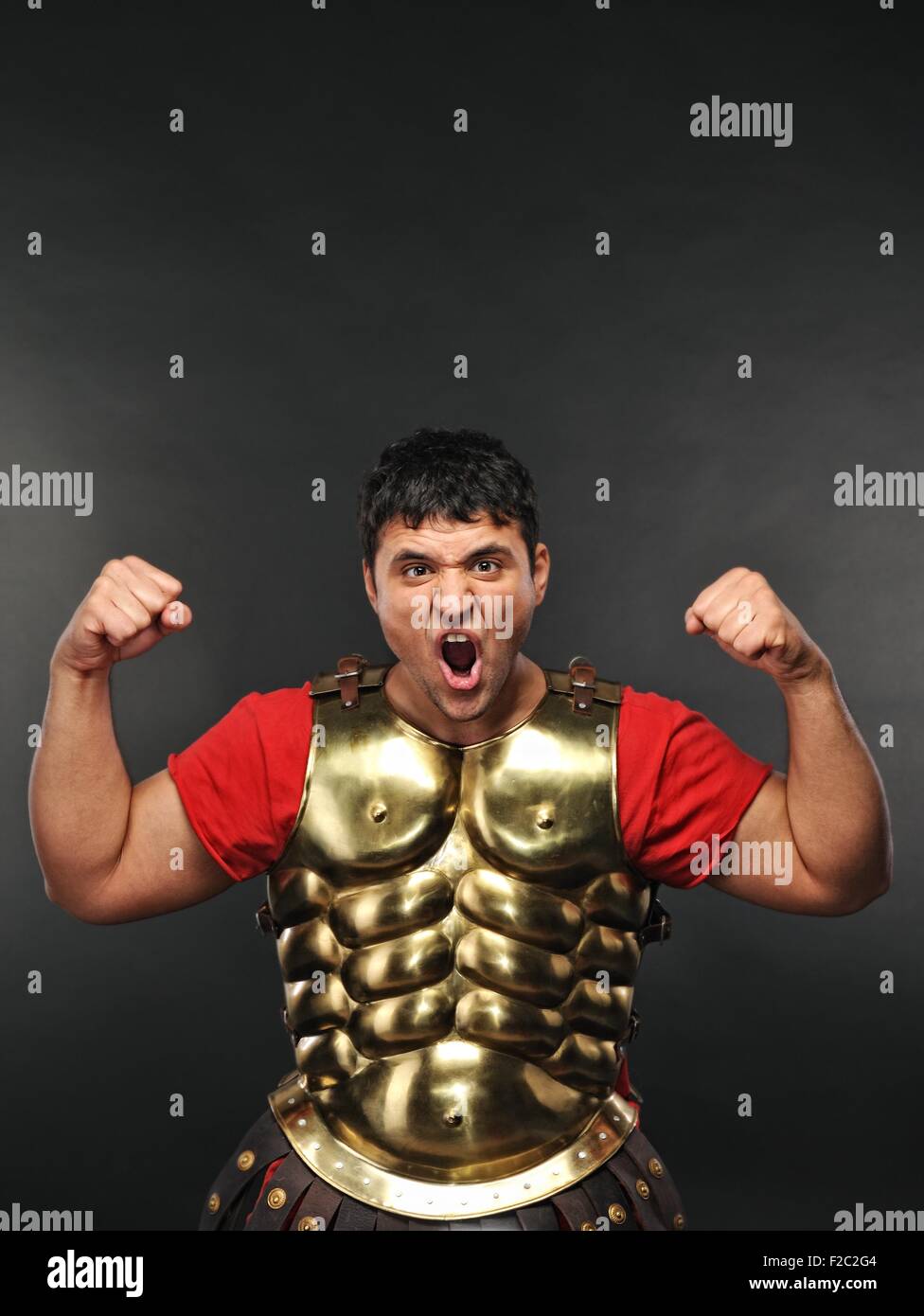 Legionary soldier showing his strength Stock Photo - Alamy