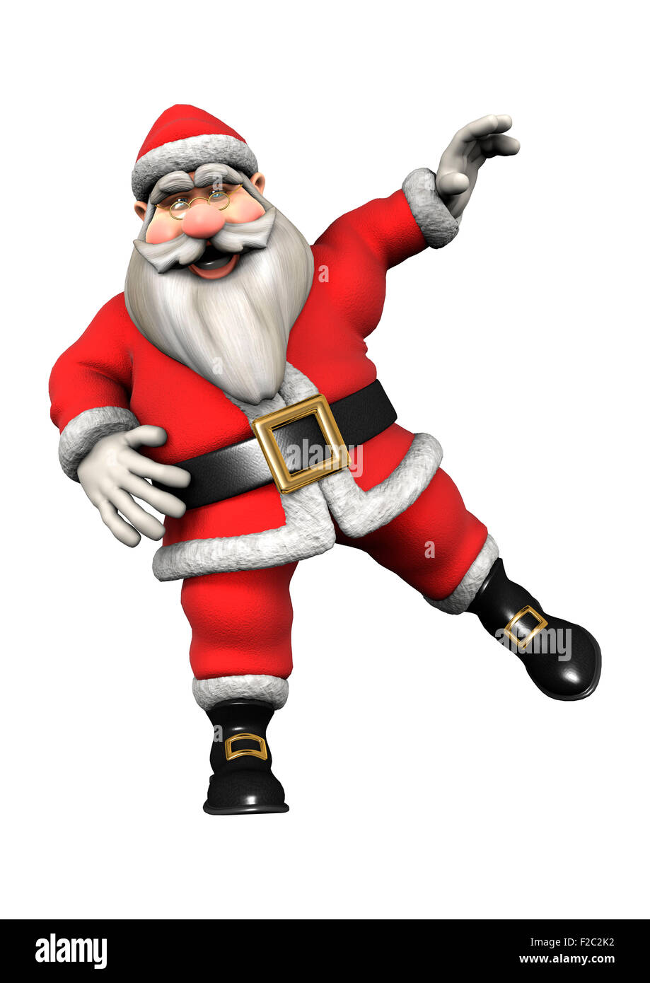 3D digital render of Santa doing sport isolated on white background ...