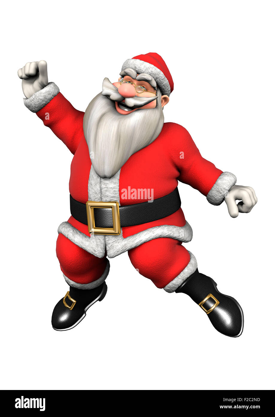 3D digital render of Santa doing sport isolated on white background ...