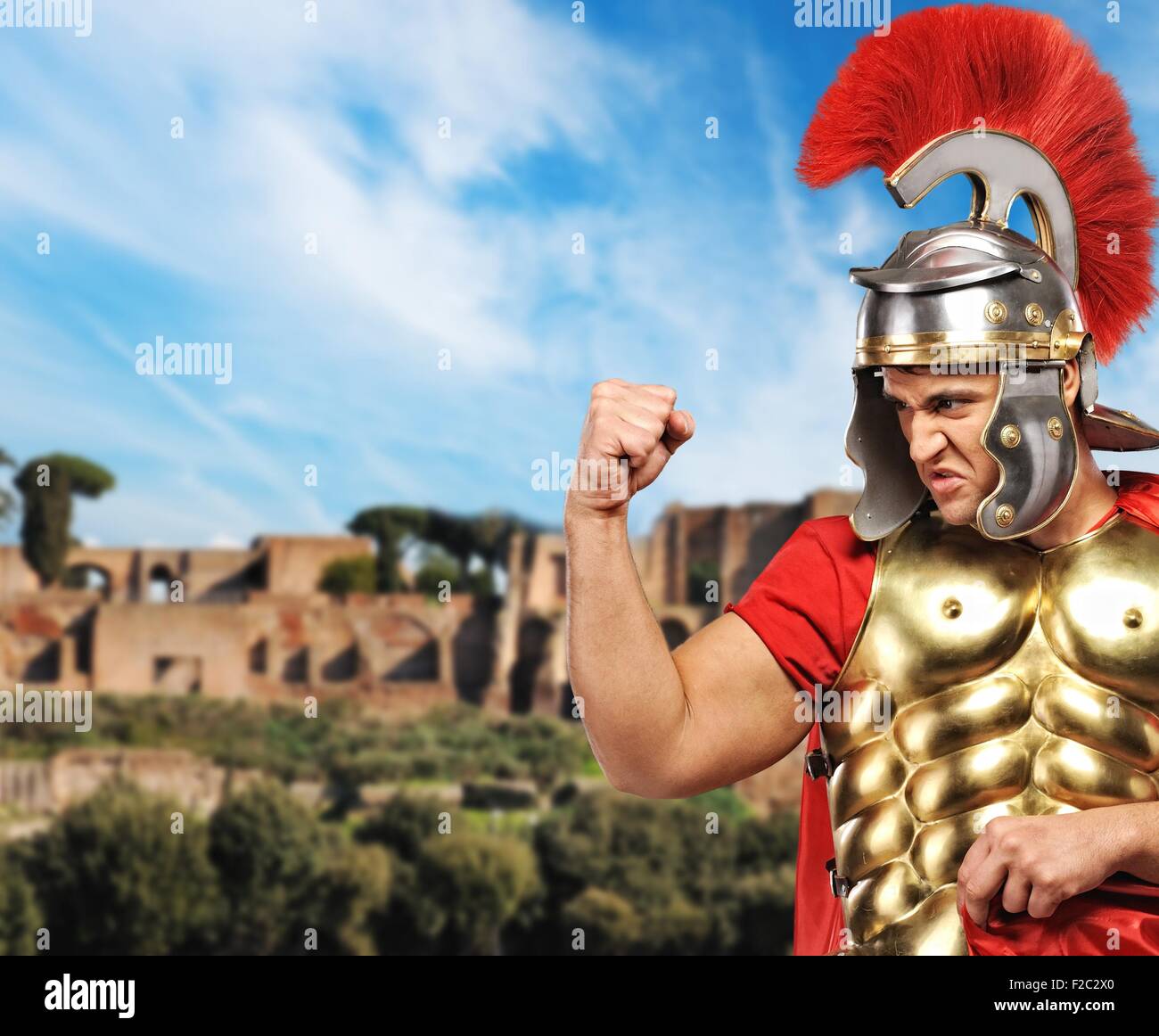Legionary soldier ready for a war Stock Photo - Alamy