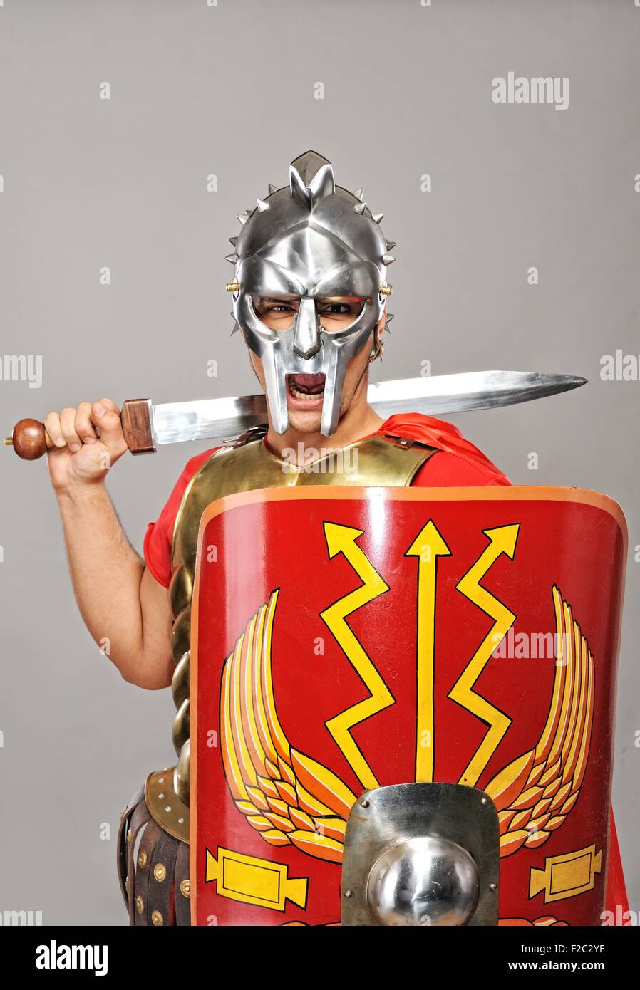 Legionary soldier ready for a war Stock Photo - Alamy