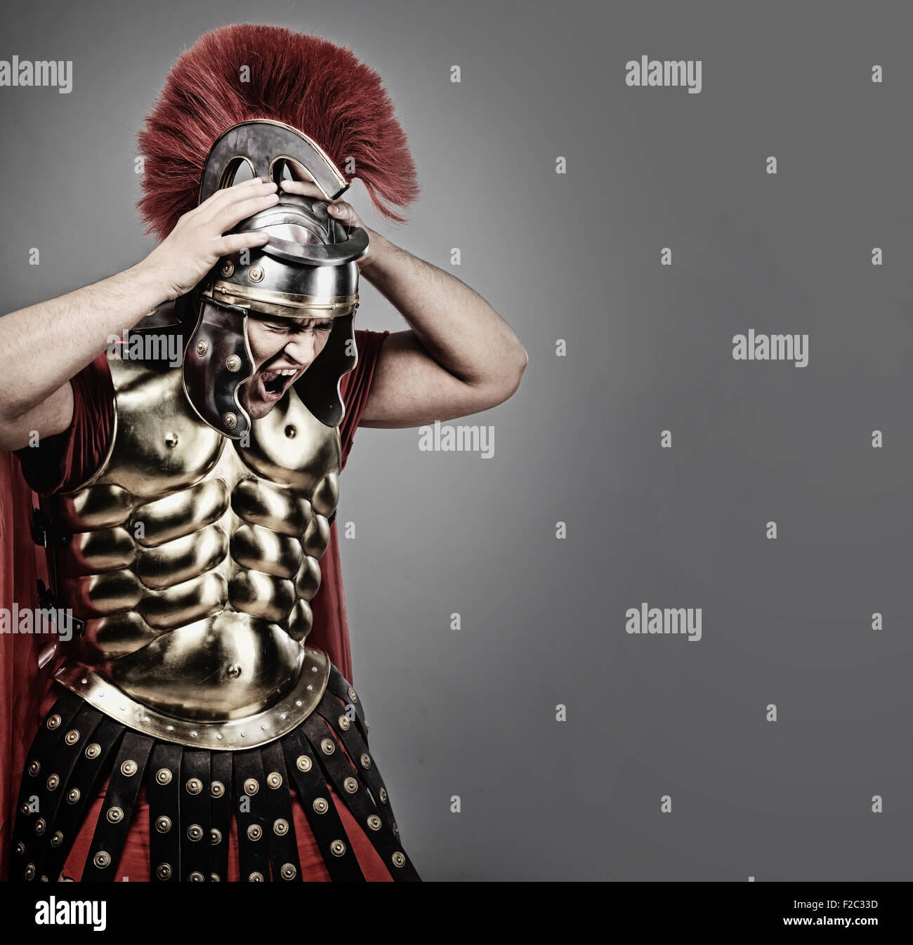 Screaming legionary soldier Stock Photo - Alamy