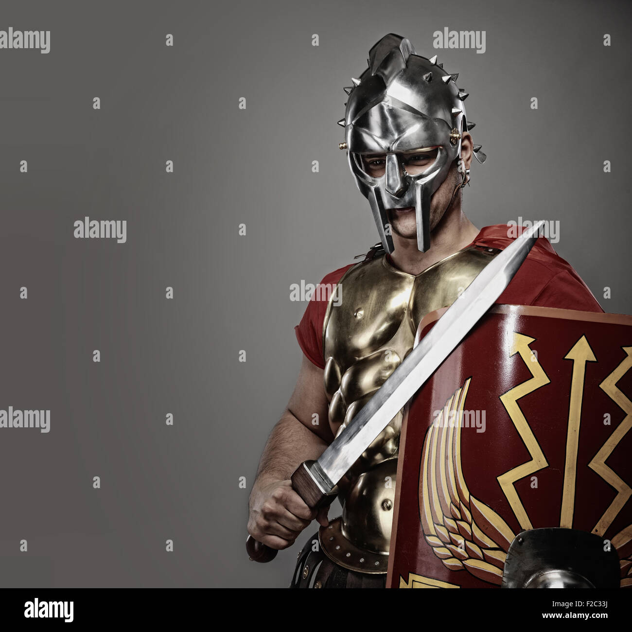 Legionary soldier ready for a war Stock Photo - Alamy
