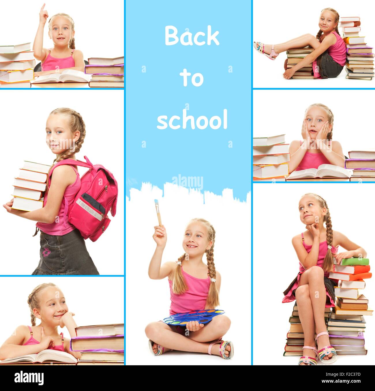 Back to school collage Stock Photo - Alamy