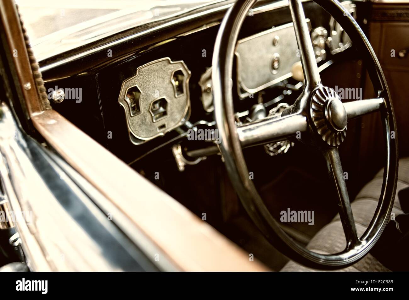 Retro car fragment Stock Photo - Alamy