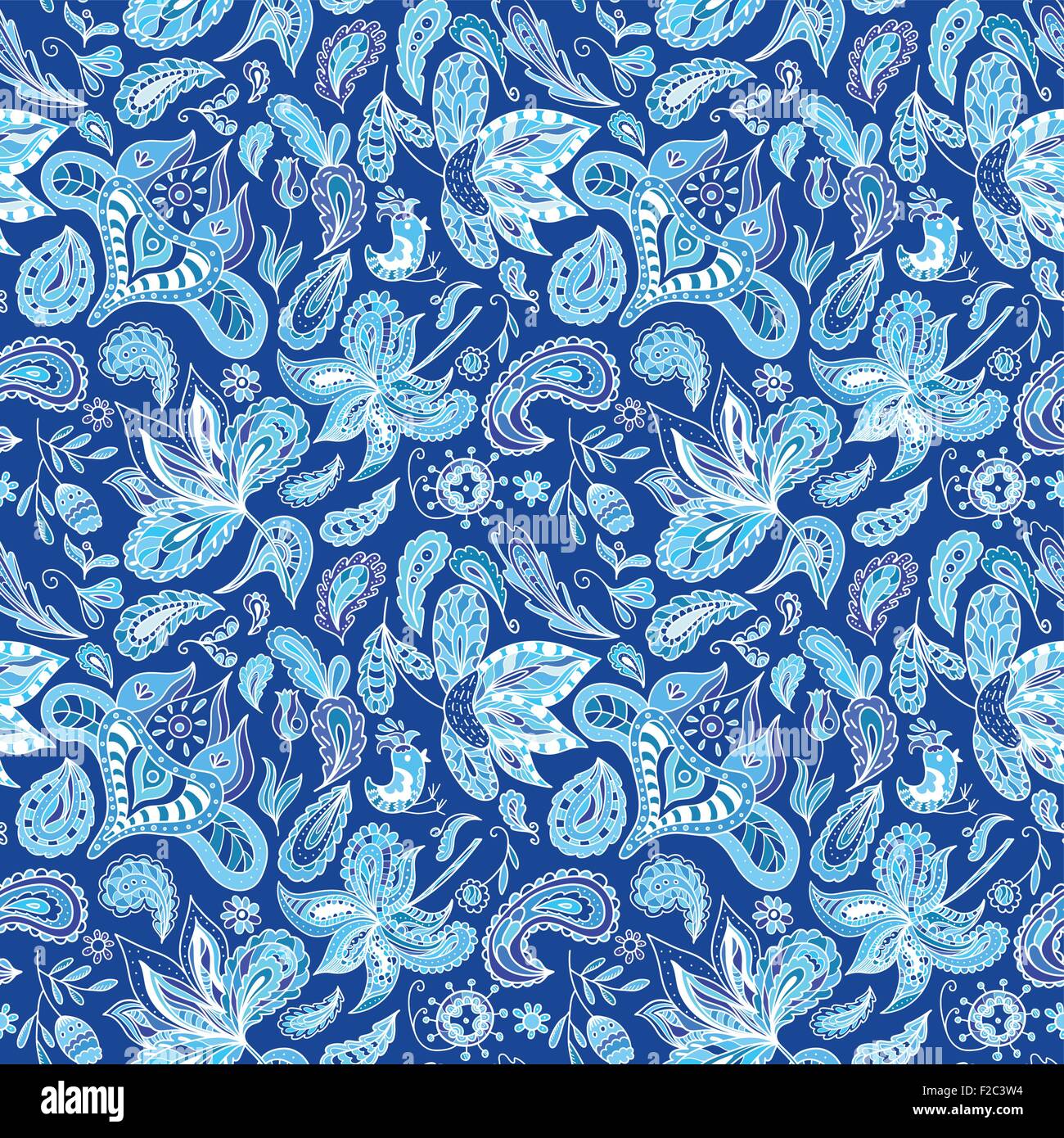 Seamless ethnic background in indigo shadows with eastern ornaments ...