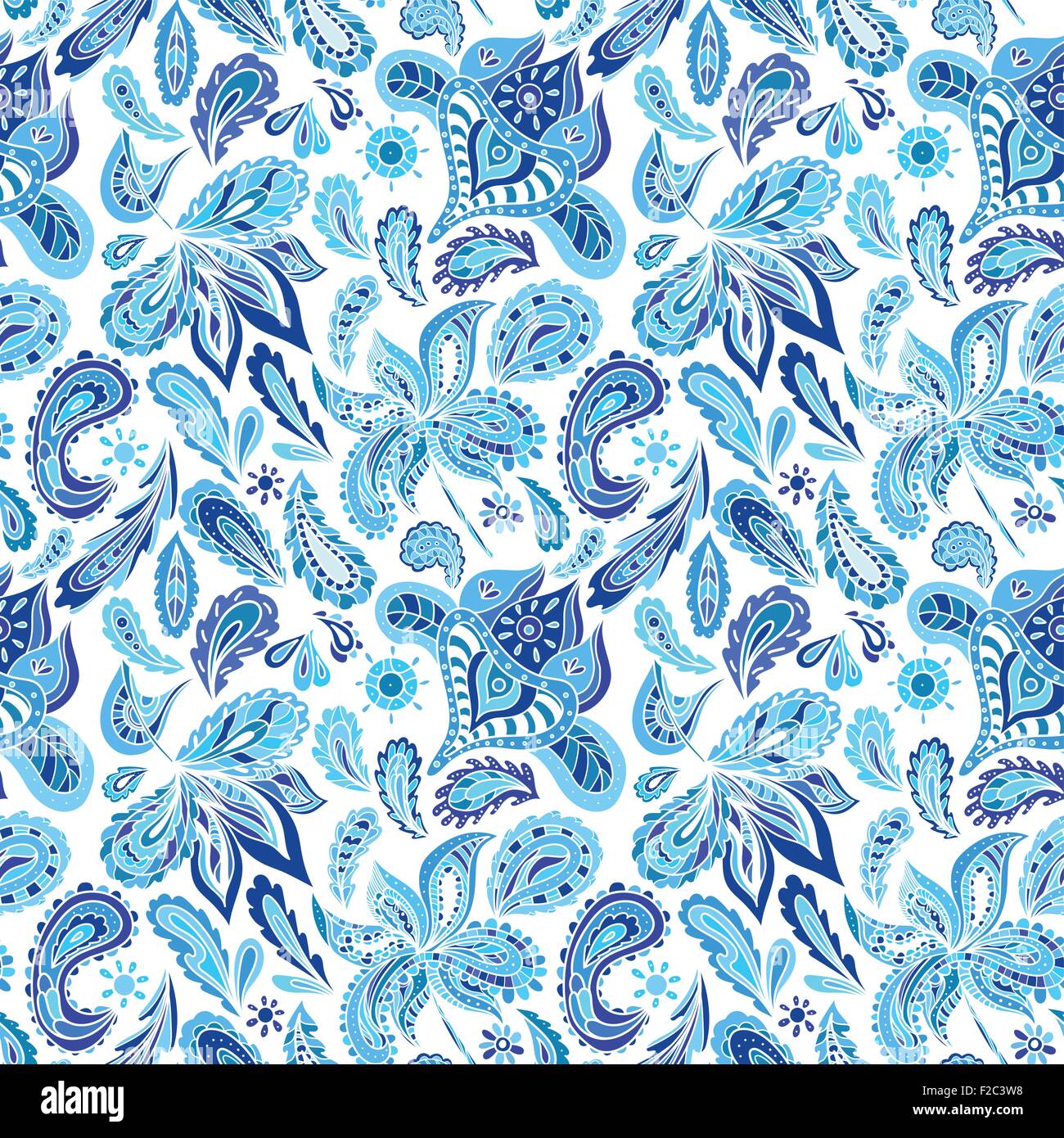 Seamless ethnic background in indigo shadows with eastern ornaments ...