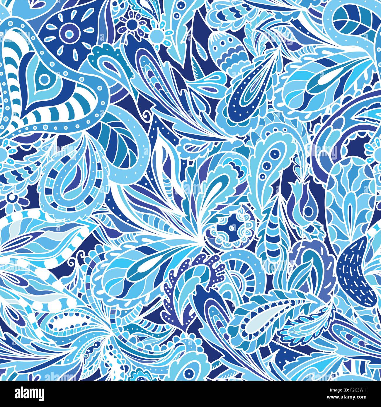 Seamless ethnic background in indigo shadows with eastern ornaments ...