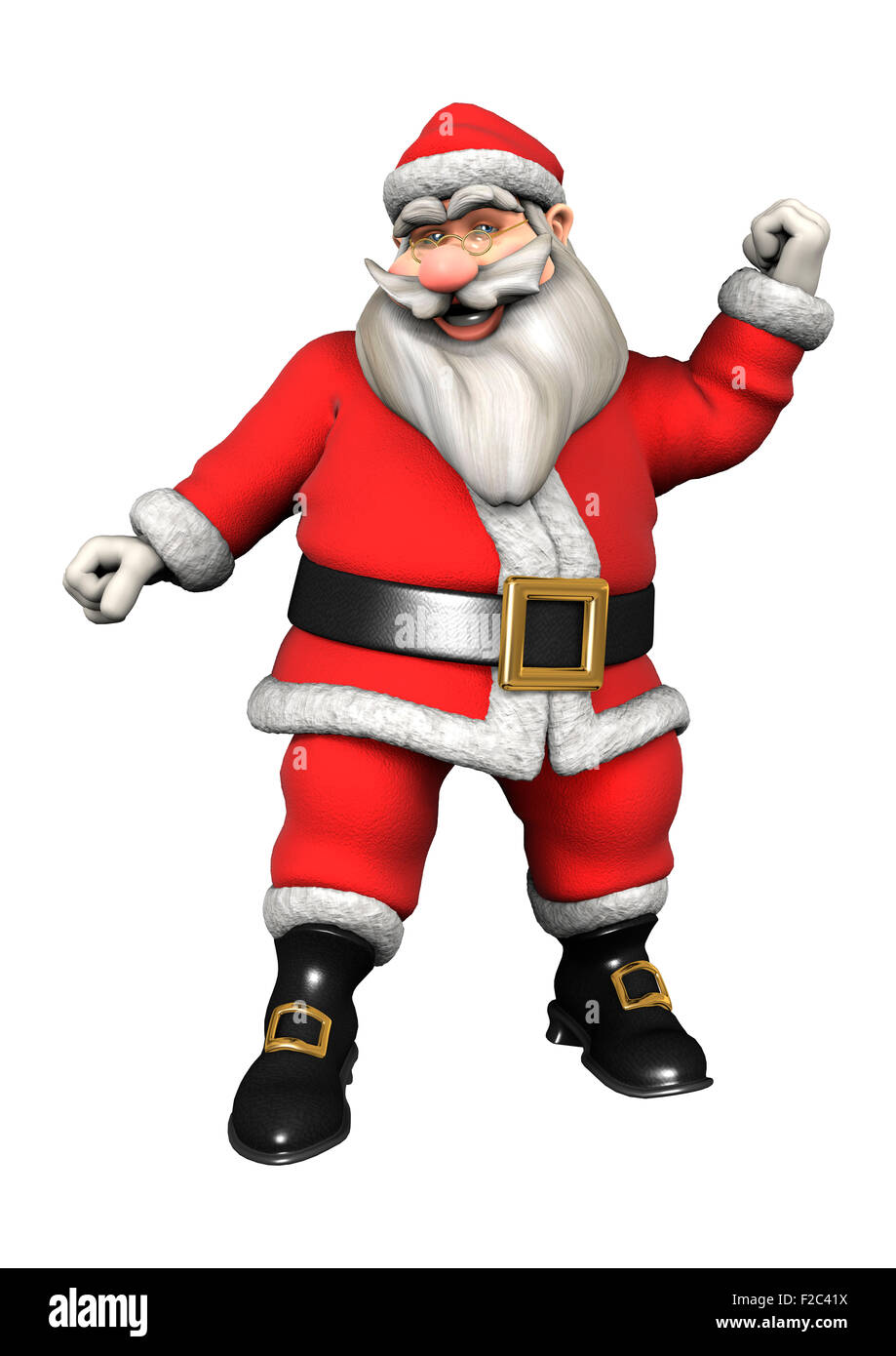 3D digital render of Santa doing sport isolated on white background ...