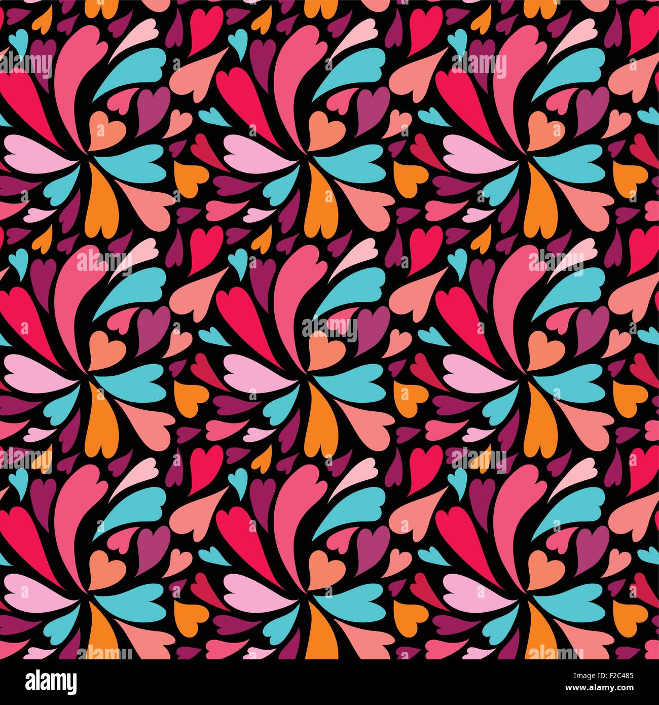 Bright Valentine vector seamless background for romantic design Stock ...