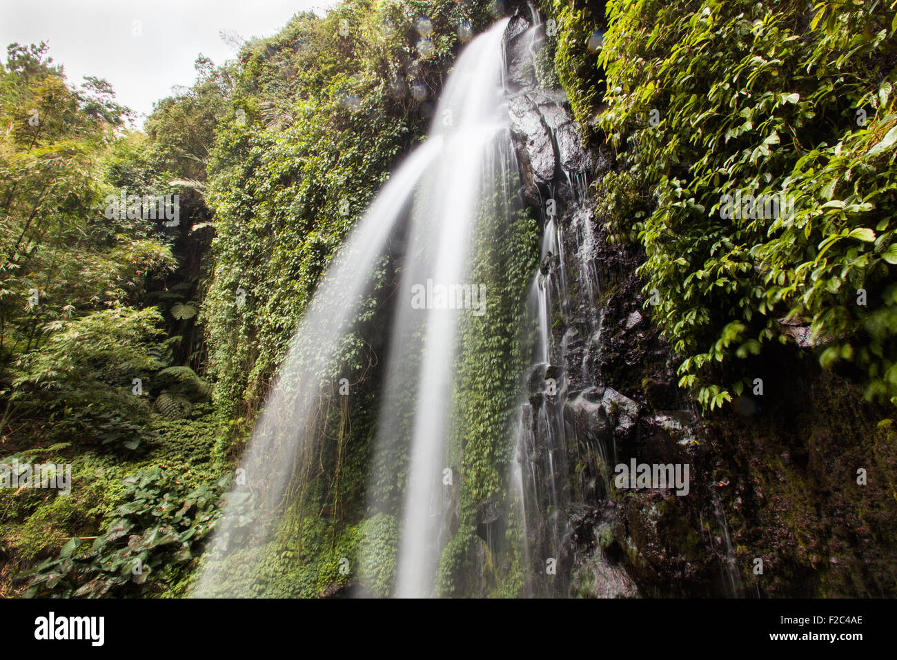 Jumog Waterfall located on the forested slopes of the dormant volcano ...