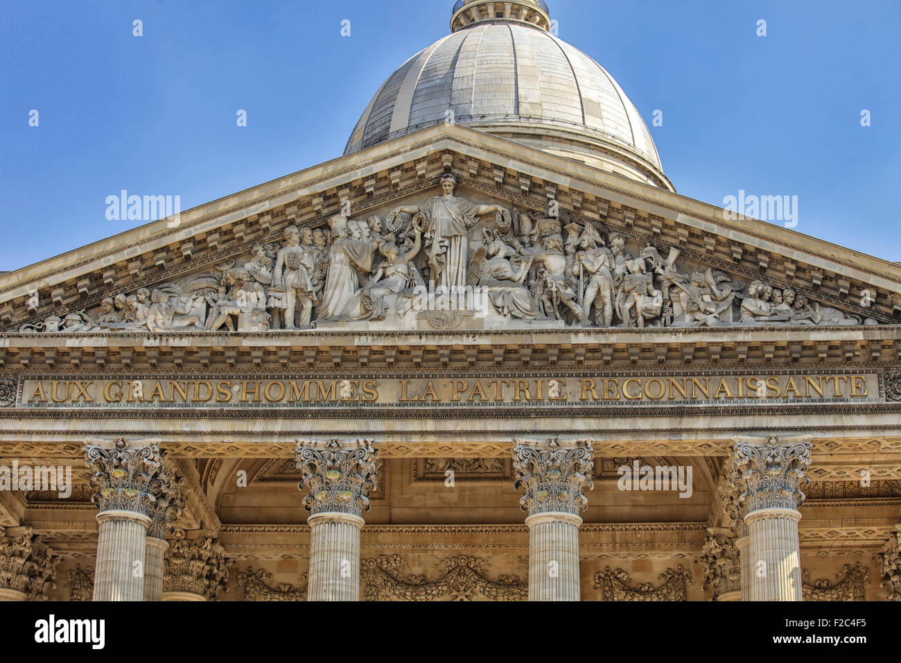 Frontal view of the Pantheon in Paris Stock Photo - Alamy