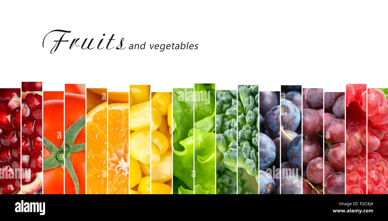 Fruits and vegetables concept. Fresh food Stock Photo - Alamy
