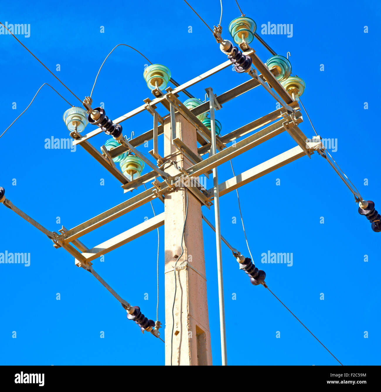 utility pole in africa morocco energy and distribution pylon Stock ...