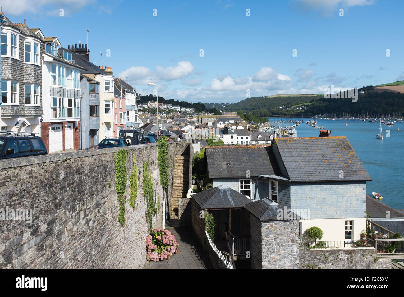 View of Dartmouth and the Dart Estuary from Newcomen Road Stock Photo ...