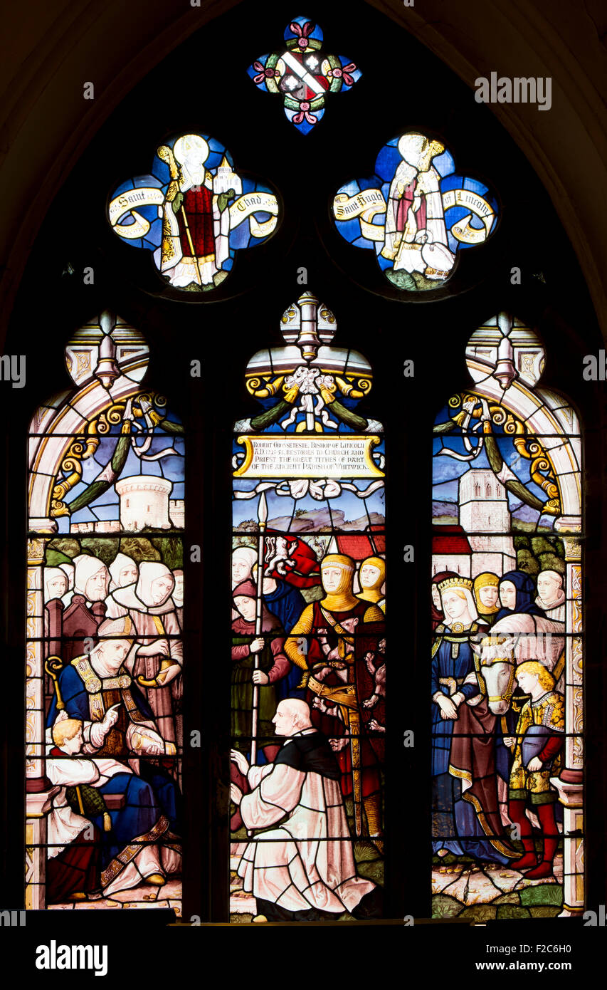 Stained glass in St. John the Baptist Church, Whitwick, Leicestershire ...