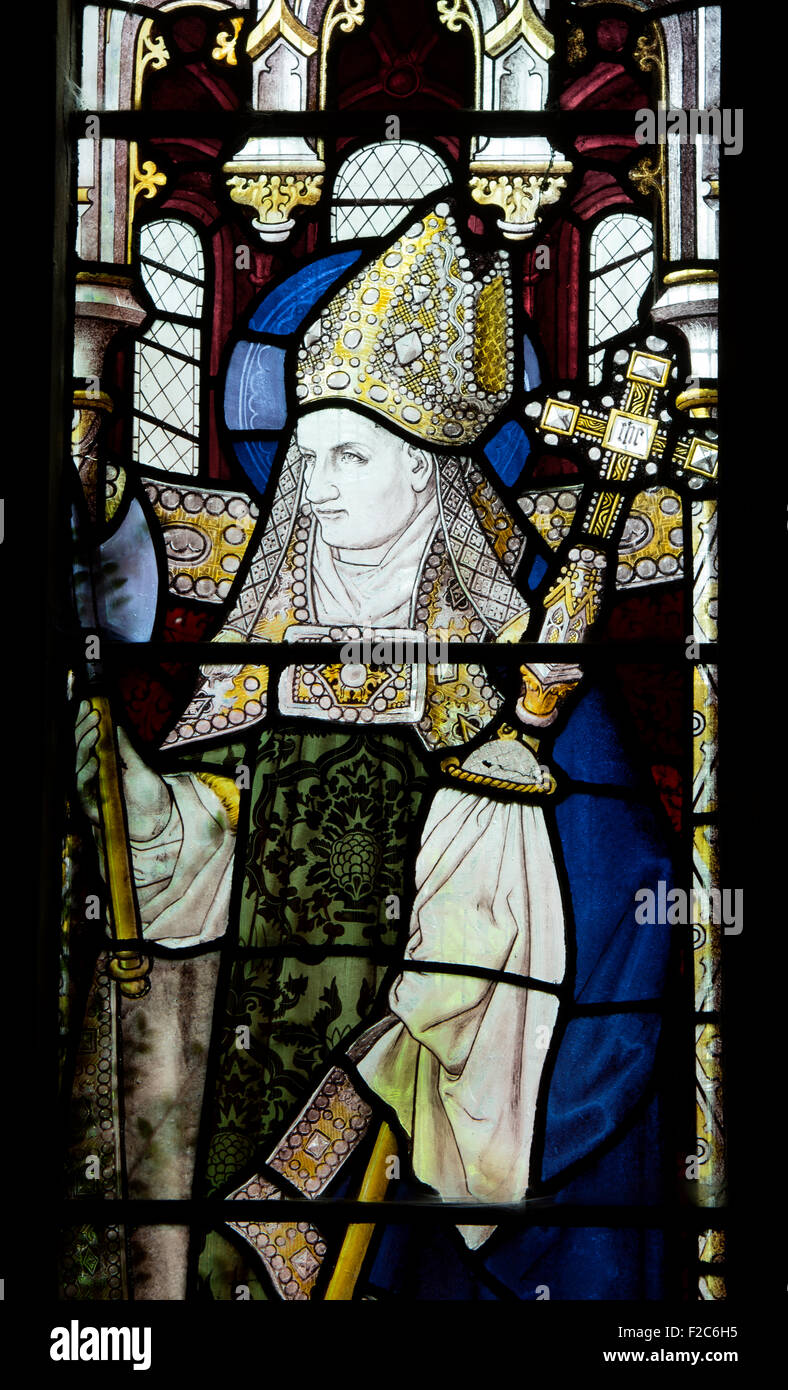 Saint Alphege stained glass, St. John the Baptist Church, Whitwick ...
